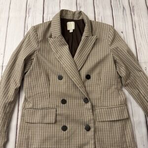 Joie | Jackets & Coats | Joie Double Breasted Blazer Jacket Houndstooth ...